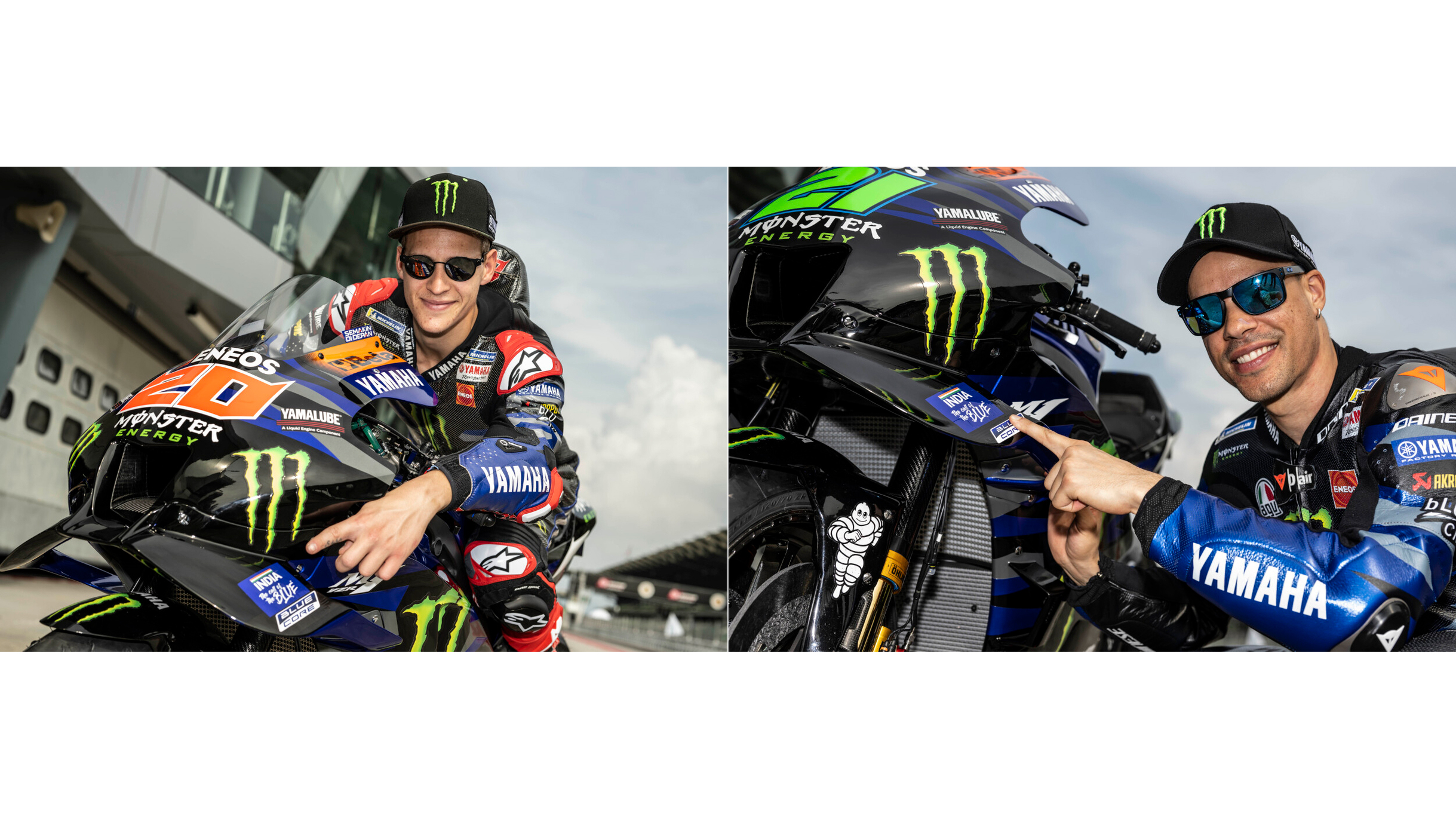 Monster Energy Yamaha MotoGP YZR-M1 displays Logo of India Yamaha Motor ...